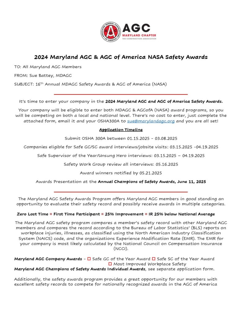 Safety – Maryland AGC